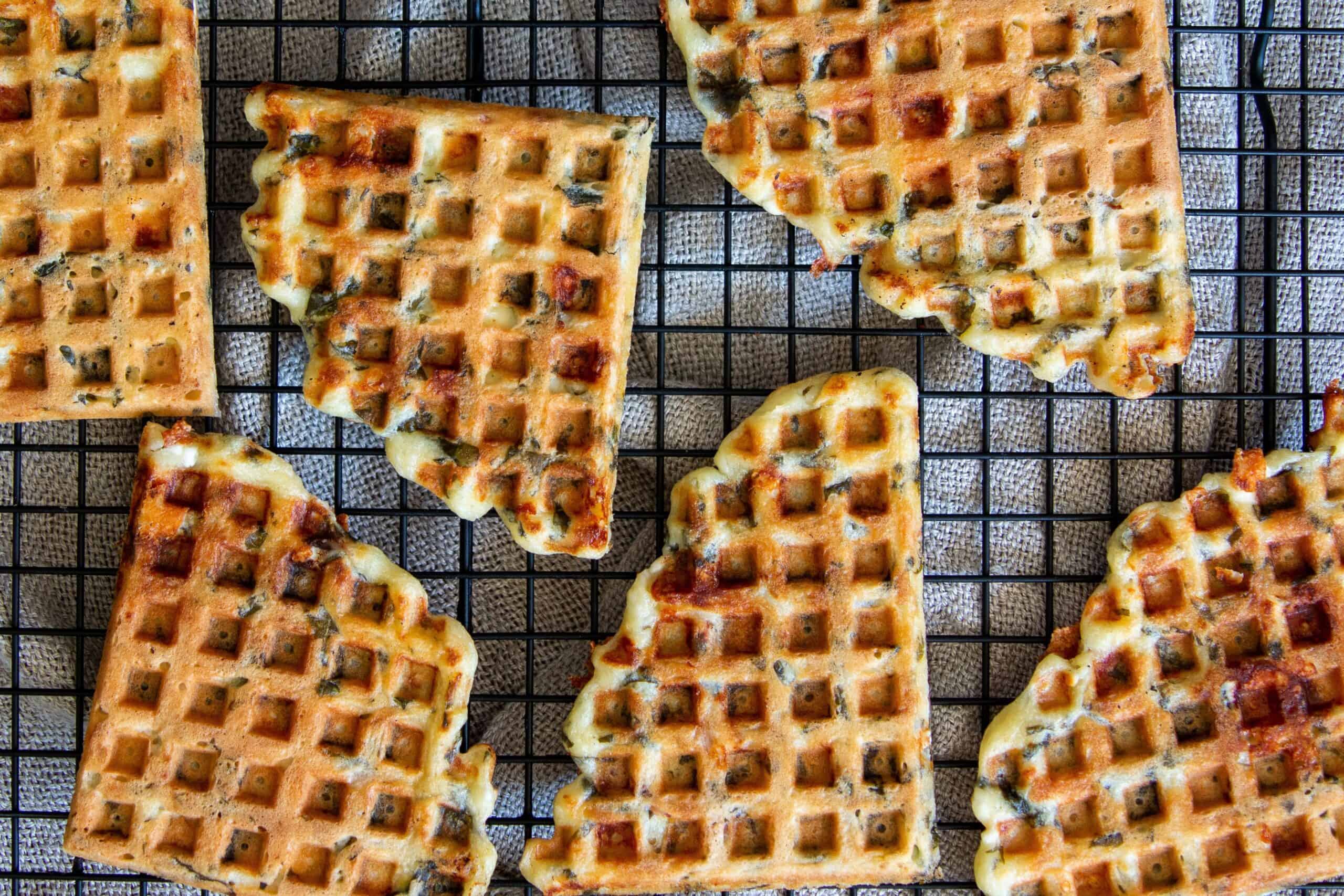 Savory Spinach Waffles With Feta - How To Make Dinner